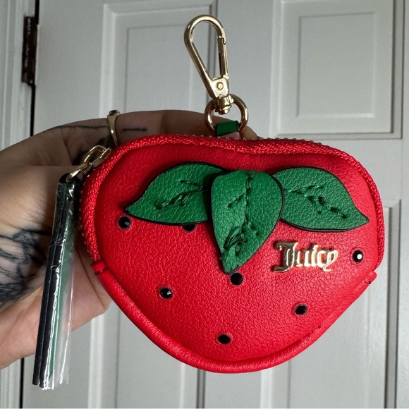 Juicy Couture | Bags | Juicy Couture Red Strawberry Coin Purse Key ...